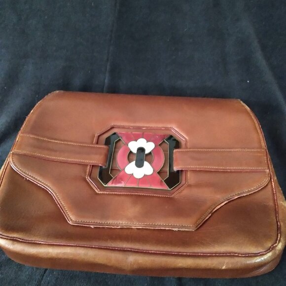 Bags | 193s Made In France Clutch Purse With Art Deco Enamel Emblem ...